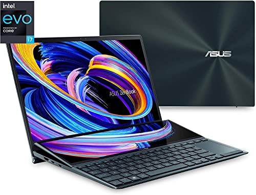 ASUS ZenBook Duo 14 UX482 FHD Touchscreen (Intel 4-Core i7-1165G7, 16GB RAM, 1TB SSD) Business Laptop, Innovative ScreenPad Plus, Backlit KeyBoard, Thunderbolt 4, Webcam, IST HDMI, Stylus, Win 11 Home