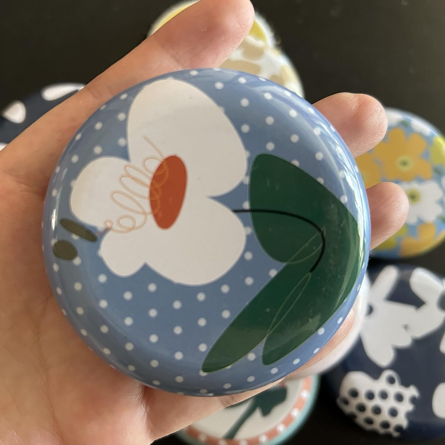 Rarapop 12 Pack Round Empty Tins Box Candle Jars, Small Travel Tin Cans, 1Oz Refillable Container Bottle Clip Tin for Candle, Lip Balm, Salve, Eye Shadow, Powder