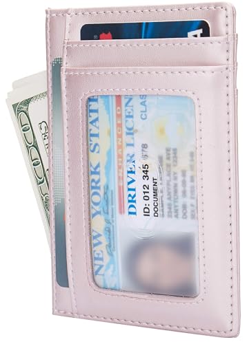 Slim RFID Blocking Credit Card Holder Minimalist Leather Front Pocket Small Wallet for Women Men