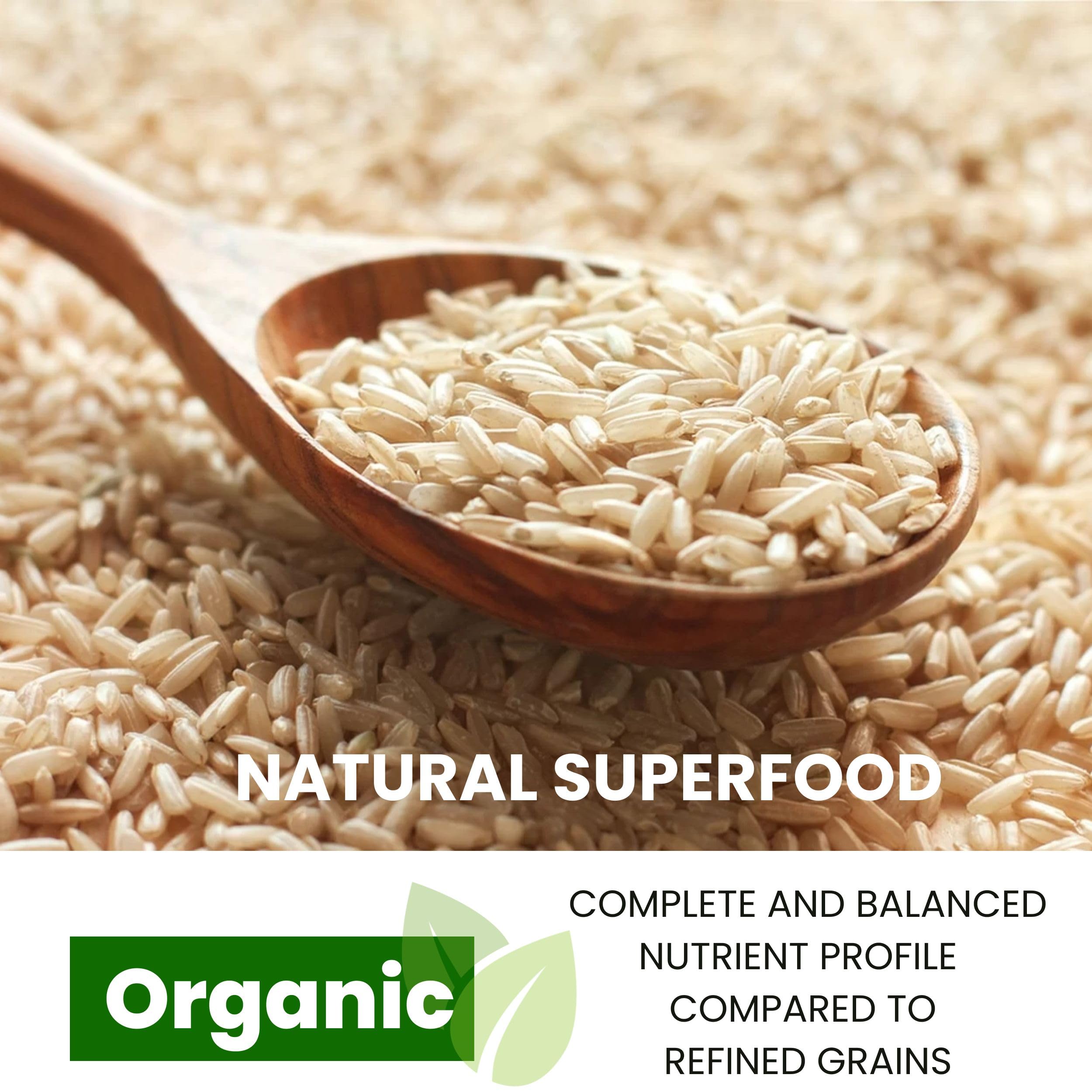 Organic Brown Jasmine Rice from Thailand - Whole Grain Vegan Natural Healthy Superfood Gluten-free - 9 LB