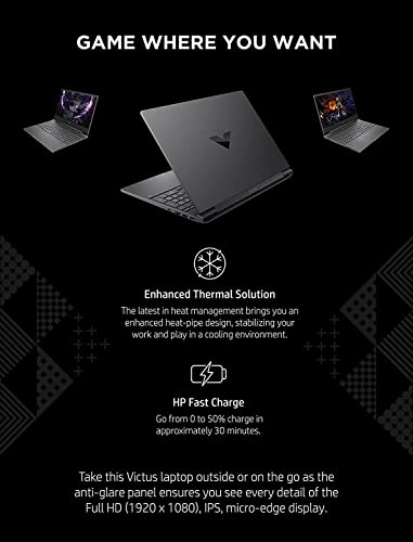 HP Victus 15 FHD IPS Premium Gaming Laptop, NVIDIA GeForce RTX 3050, 12th Gen Intel 12-Core i5-12500H(Beat i7-11370H), Backlit KB, Enhanced Thermals, Windows 11 Home (20GB|1024GB SSD)