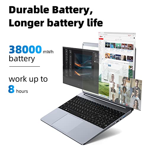 SGIN Laptop 15.6 Inch 12GB DDR4 512GB SSD, Windows 11 Laptops with Intel Celeron N5095, FHD 1920x1080, Dual Band WiFi, 2xUSB 3.0, Up to 2.9Ghz, Bluetooth 4.2, Supports 512GB TF Card Expansion, Gray