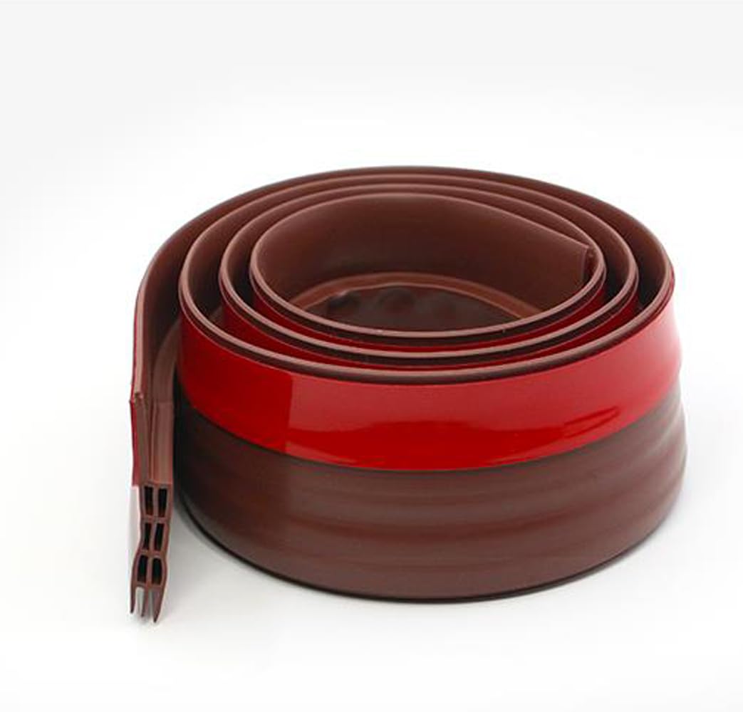 hokmly 2"W x 39"L Weather Stripping - Under Doors Bottom Door Draft Stopper Seal Strip - Flexible Noise Insulation Draft Guard for Garage Exterior and Interior Doors (1, Brown)