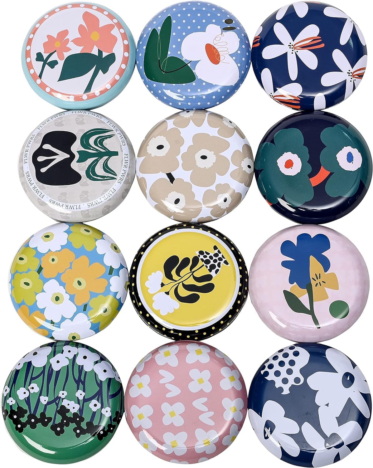 Rarapop 12 Pack Round Empty Tins Box Candle Jars, Small Travel Tin Cans, 1Oz Refillable Container Bottle Clip Tin for Candle, Lip Balm, Salve, Eye Shadow, Powder
