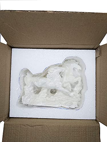 TREEMAISON Vastu White Running Horses for Prosperity | Positive Energy & Good Luck Showpiece | Resin Decor for Home & Office | Health & Wealth Enhancement