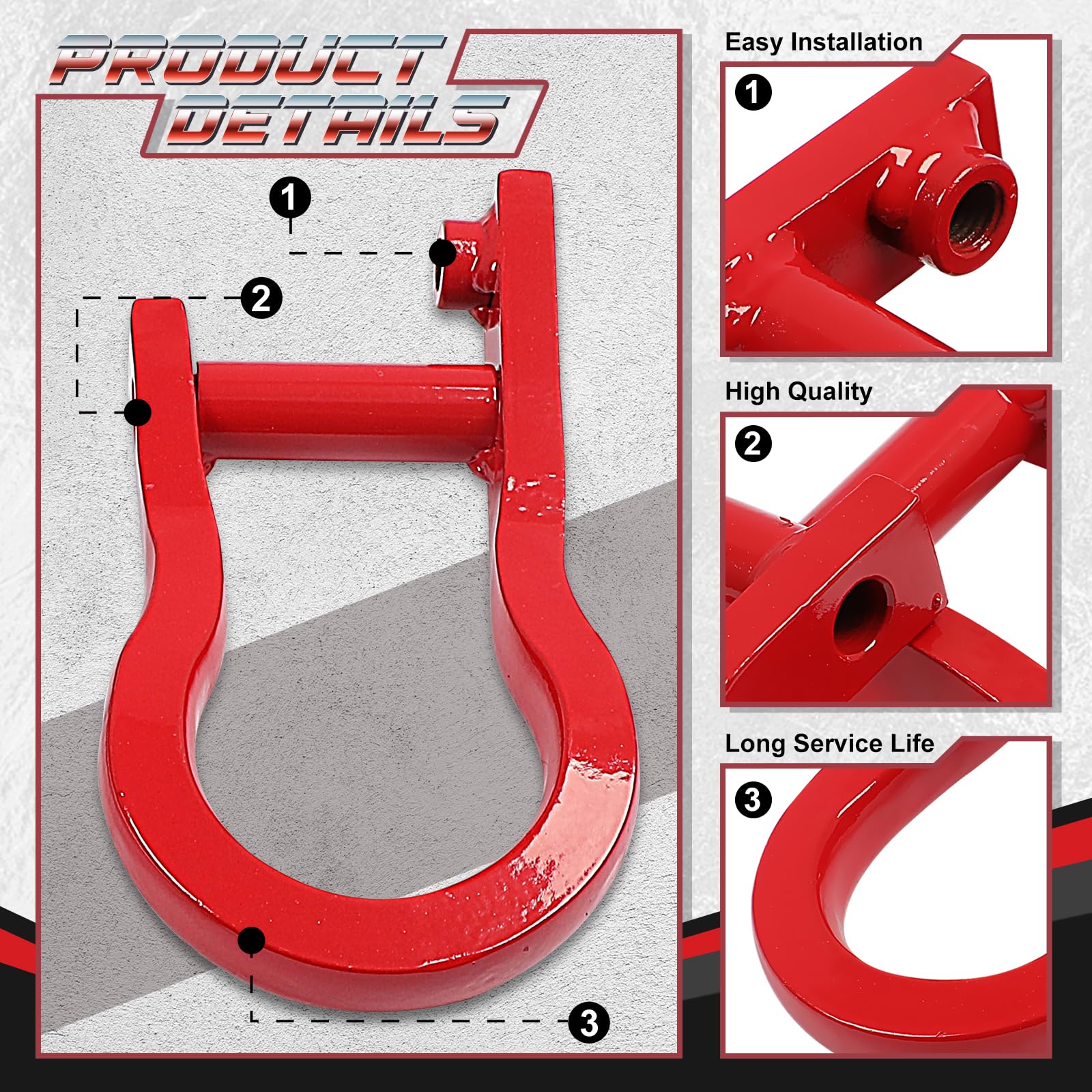 Pair of Front Tow Hooks Compatible with 2007-2019 Chevy Silverado GMC Sierra 1500 2019 Chevy Silverado GMC Sierra 1500 LD Replace OE Number 84192871