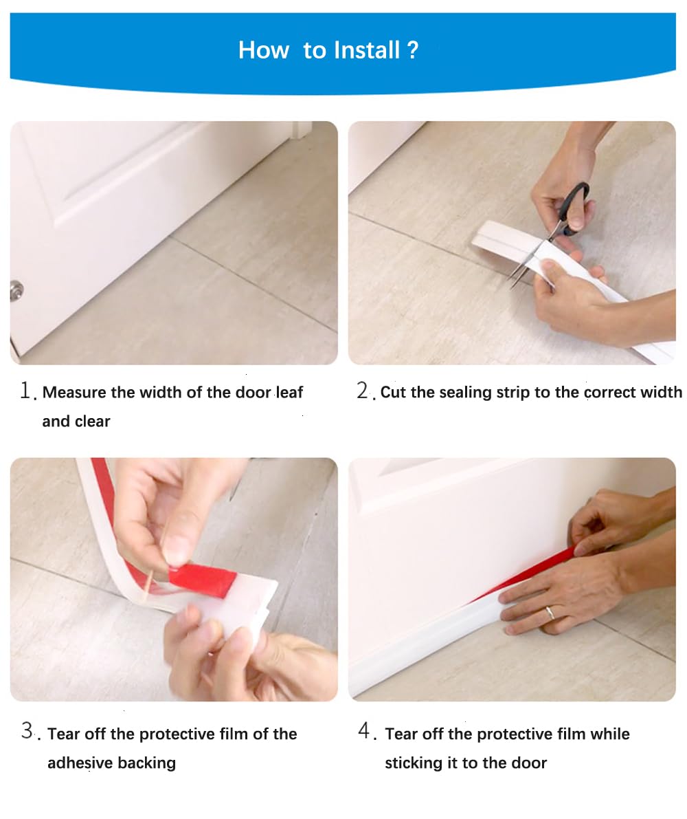 hokmly 2"W x 39"L Weather Stripping - Under Doors Bottom Door Draft Stopper Seal Strip - Flexible Noise Insulation Draft Guard for Garage Exterior and Interior Doors (1, Brown)