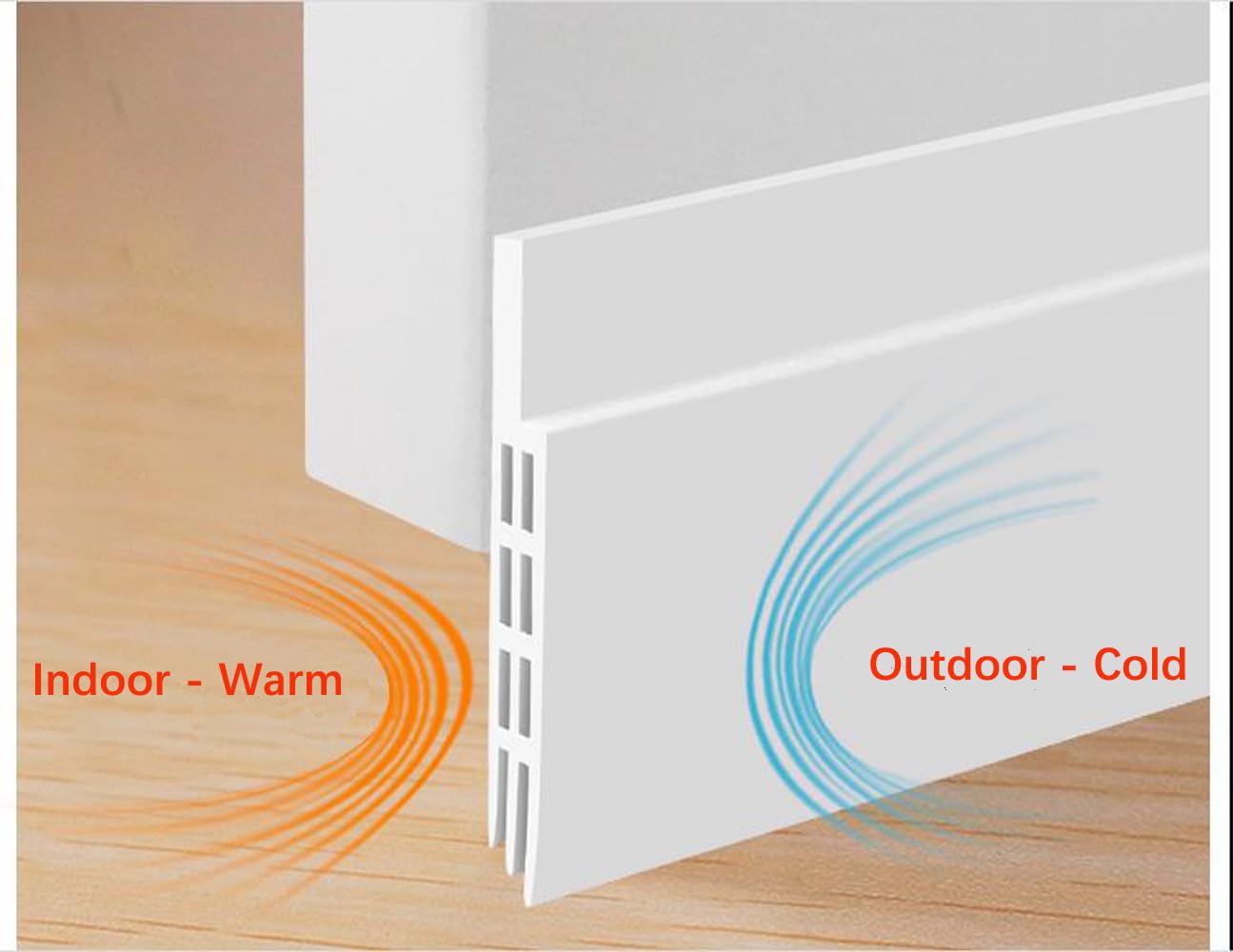 hokmly 2"W x 39"L Weather Stripping - Under Doors Bottom Door Draft Stopper Seal Strip - Flexible Noise Insulation Draft Guard for Garage Exterior and Interior Doors (1, Brown)