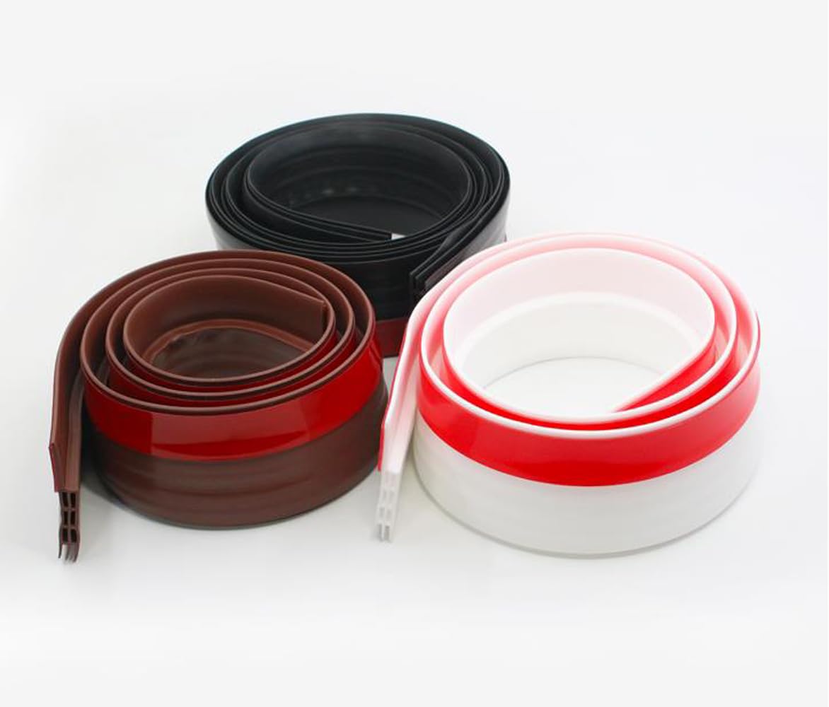 hokmly 2"W x 39"L Weather Stripping - Under Doors Bottom Door Draft Stopper Seal Strip - Flexible Noise Insulation Draft Guard for Garage Exterior and Interior Doors (1, Brown)