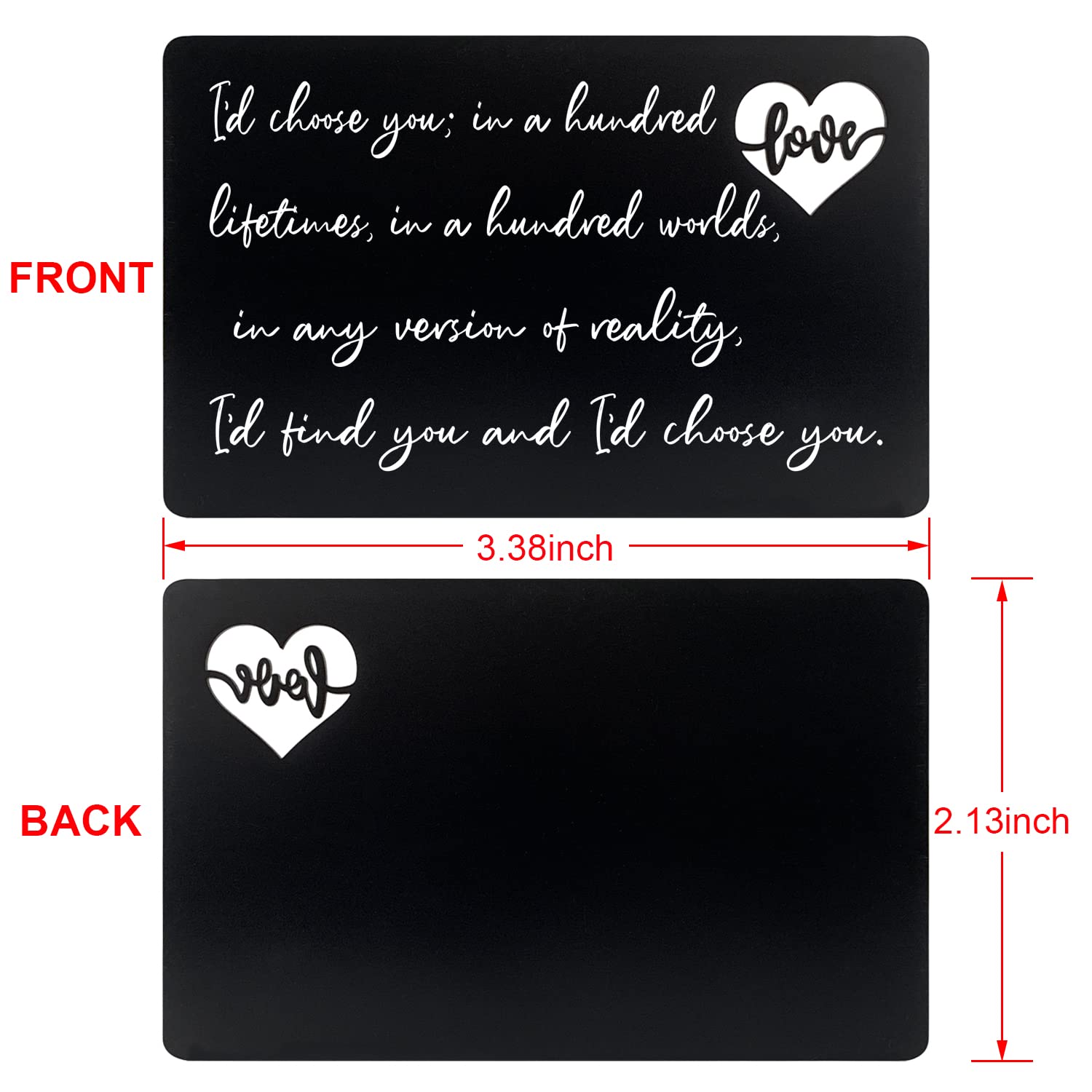 FTONENI I Choose You Wallet Insert Card, Metal Wallet Love Note, Gift for Valentines Day, Boyfriend, Girlfriend