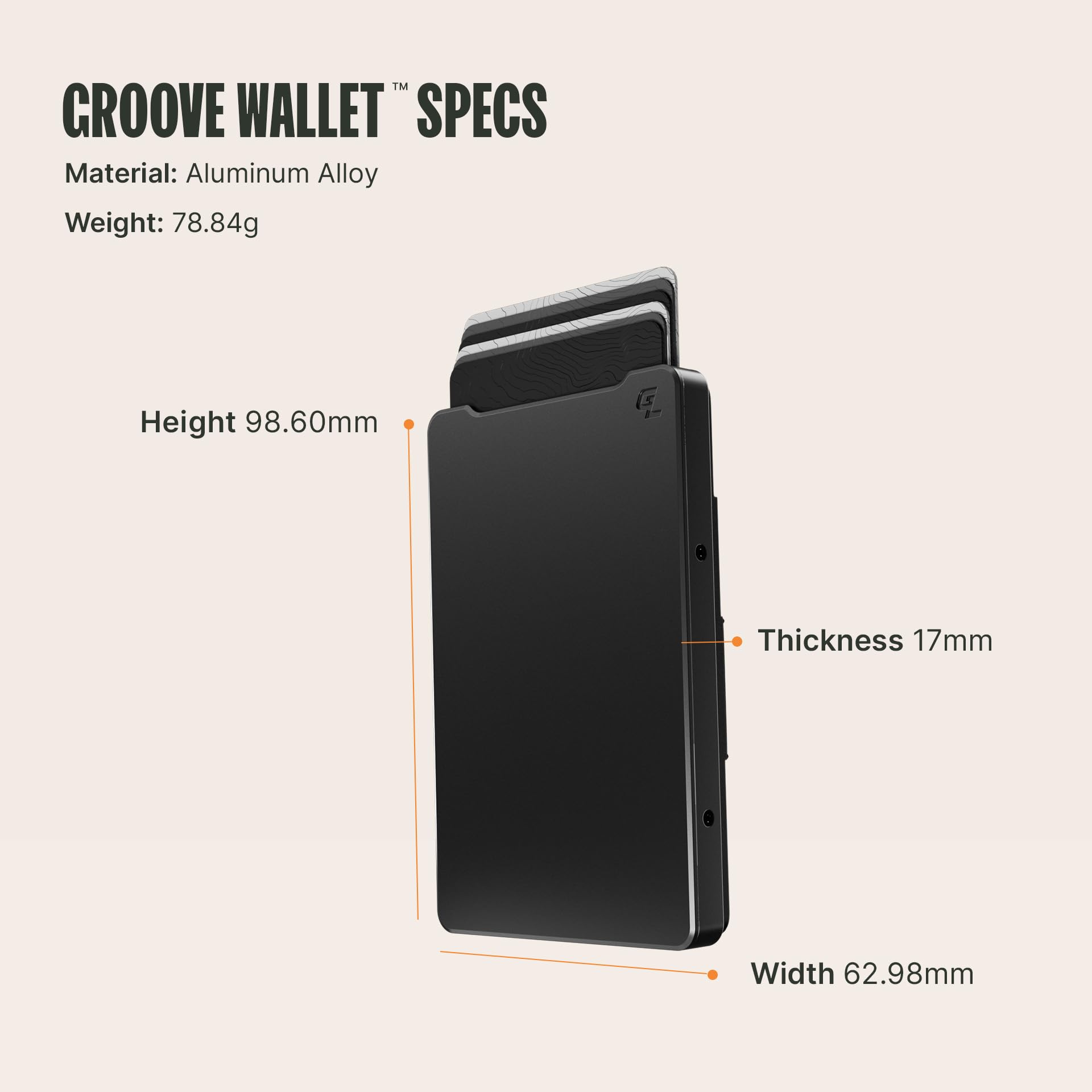 Groove Life Groove Wallet Gun Metal/Black Leather Go Mens Minimalist Aluminum Credit Card Holder, Magnetic Thumb Swipe, RFID Blocking, Magsafe, Genuine Leather Attachment, Lifetime Coverage