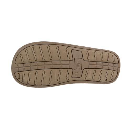Crevo Baja II Men's Slide Sandals Memory Foam Frayed Hemp Design, Dark Brown, 9