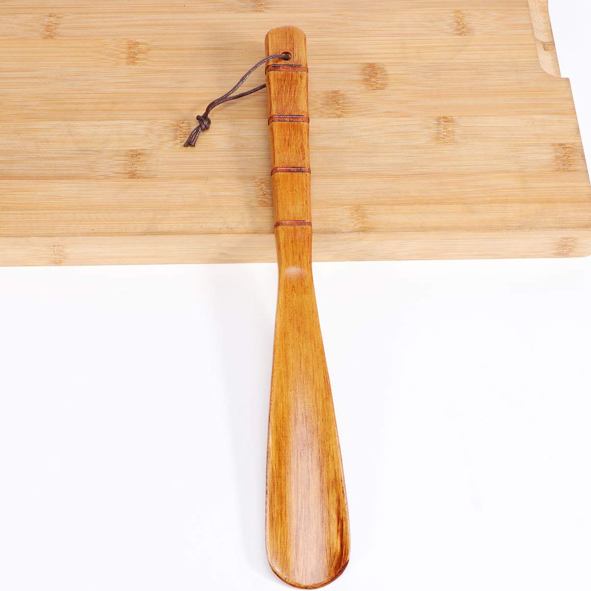 Long Handle Shoe Horn Wooden Shoe Extractors for Elderly Disabled Pregnancy Fits for All Shoes (Lotus Wood Joint Shoehorn, 32cm)