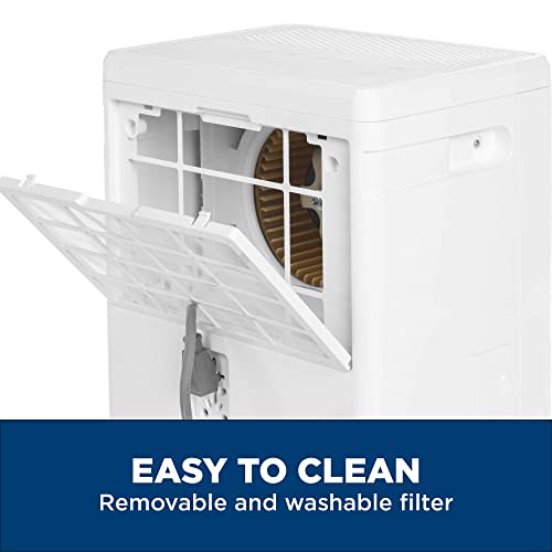 GE APPLIANCES GE Dehumidifier 20 Pint, Ideal for High Humidity Areas, Complete with Empty Bucket Alarm, Clean Filter Alert & LED Digital Controls, White Portable Dehumidifer