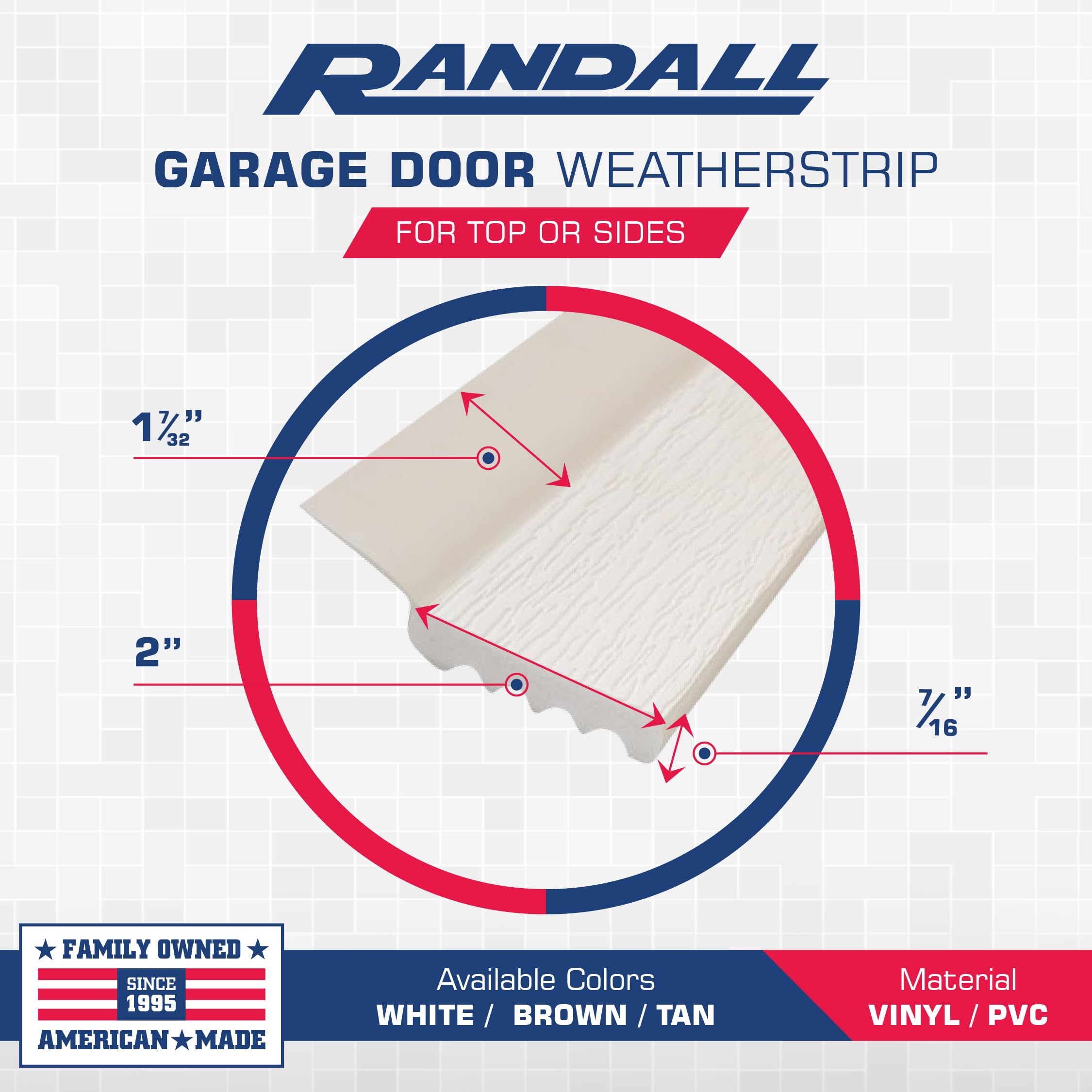 7-Foot Vinyl Uniflex Vinyl Garage Seal for Top and Sides (Bright White)
