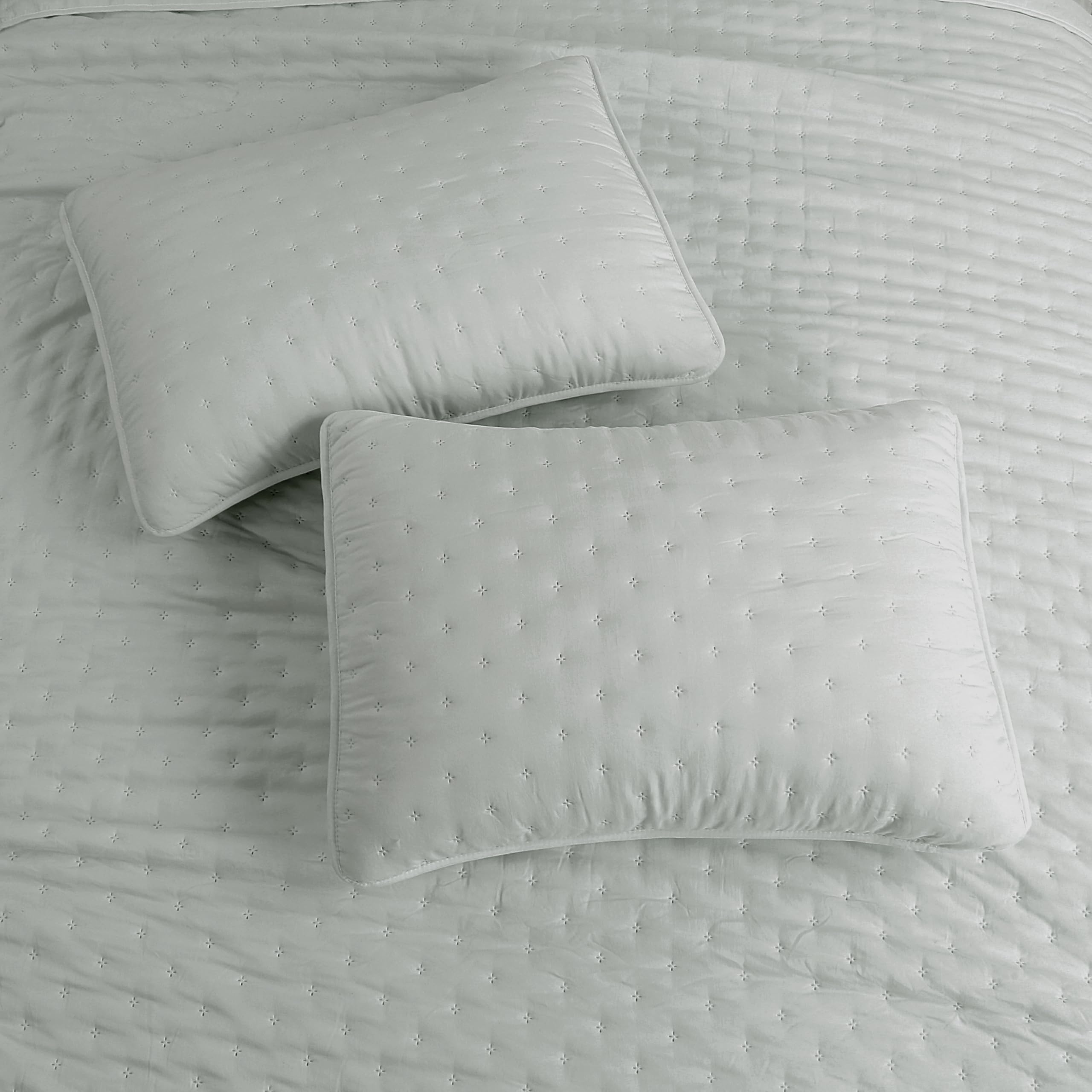 ROARINGWILD Twin Size Quilt Bedding Sets with Pillow Sham, Sage Green Lightweight Soft Bedspread Coverlet, Quilted Blanket Thin Comforter Bed Cover, All Season, 2 Pieces, 68x90 inches