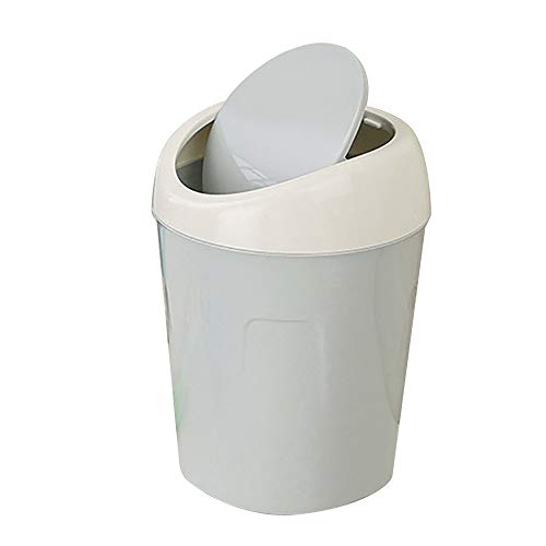 Yu2d Trumpet Desktops Mini Creative Covered Kitchen Living Room Trash Can ļ¼Light Blueļ¼