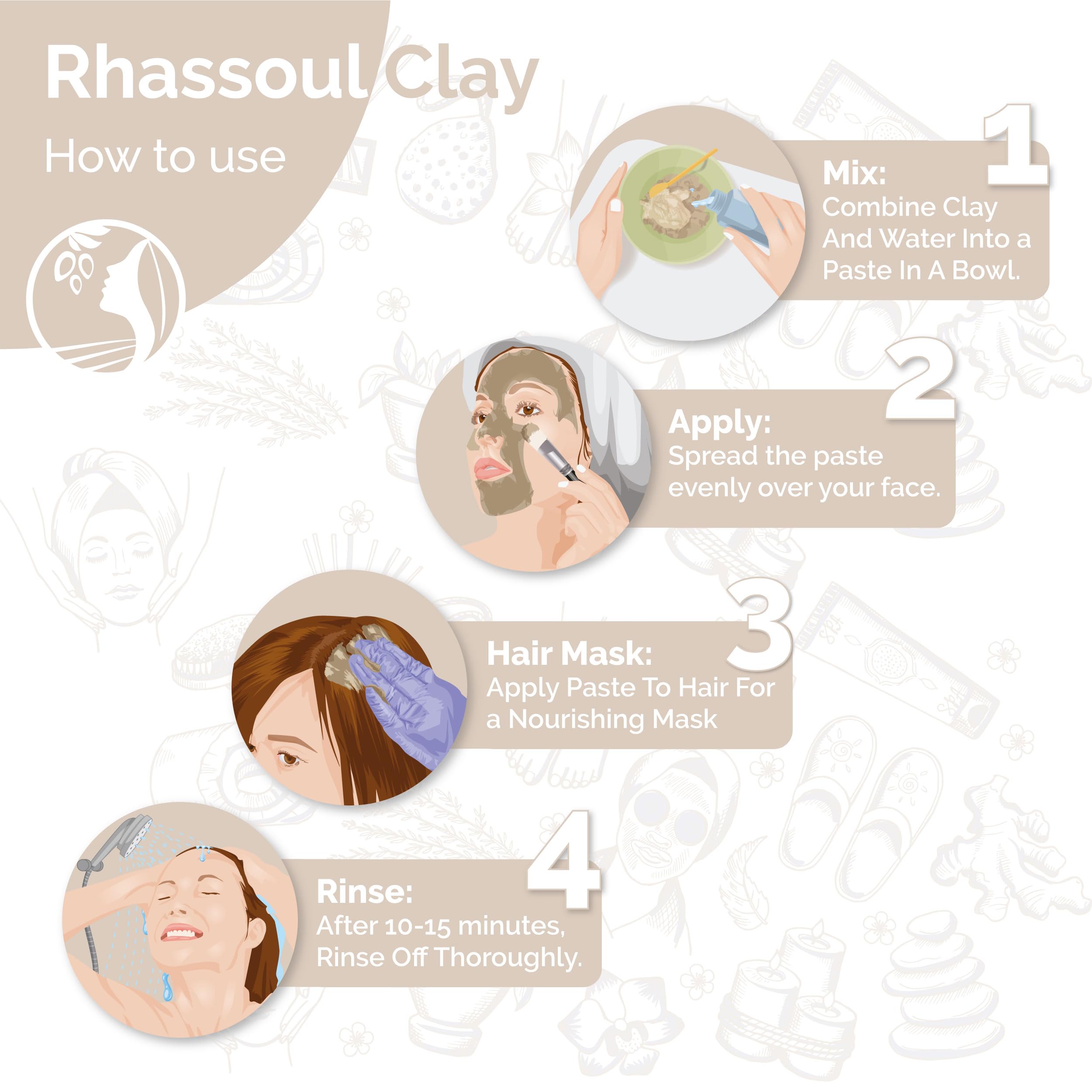 Fatima's Garden Rhassoul Clay - Natural Detox Clay for Skin & Hair, 1Kg