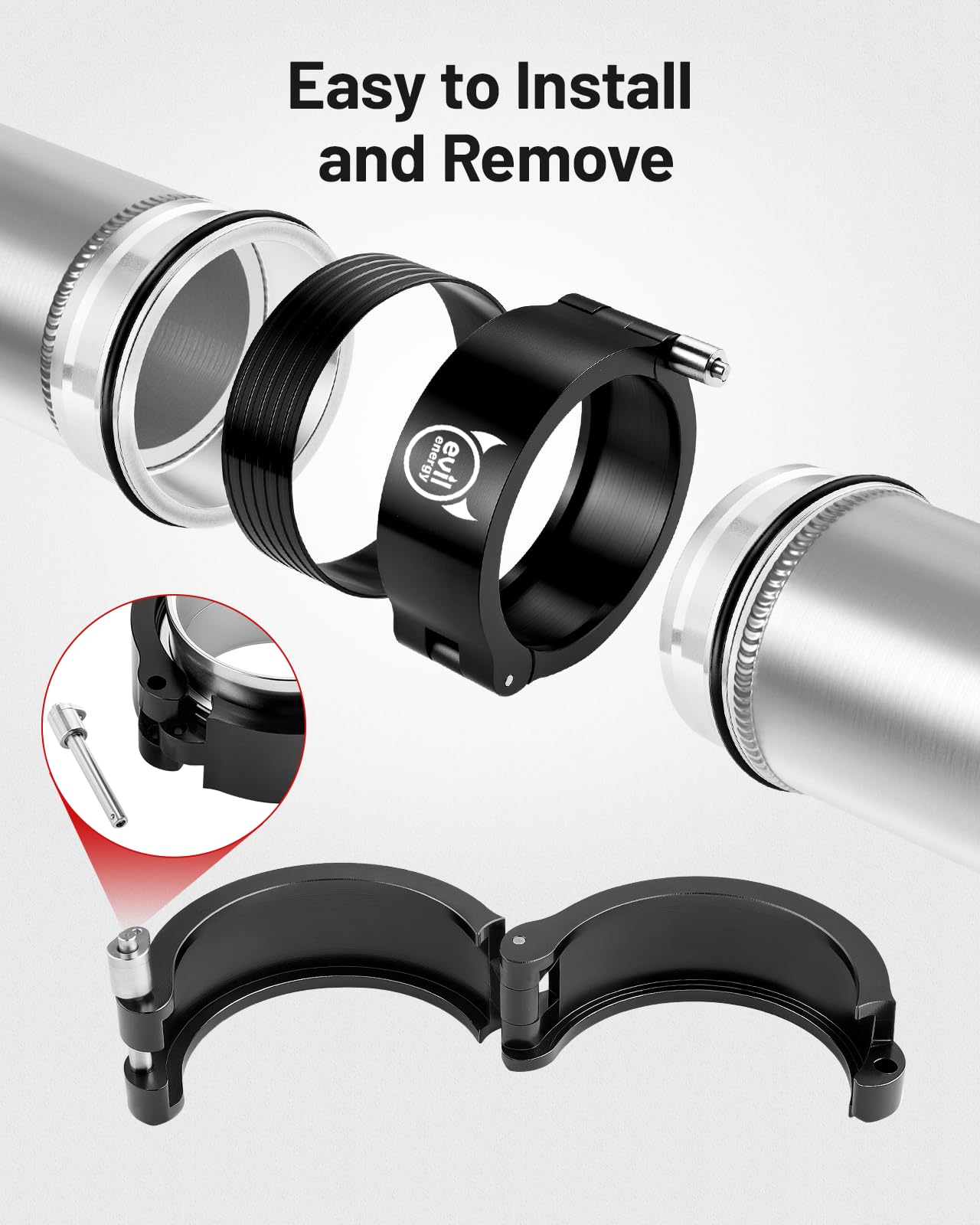 EVIL ENERGY V Band Aluminum, Quick Release V Band Clamp with Flange Intake Intercooler Pipe Clamp (1, 2.5")