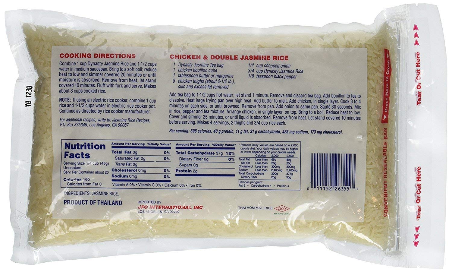 Dynasty Jasmine White Rice, 2 lbs
