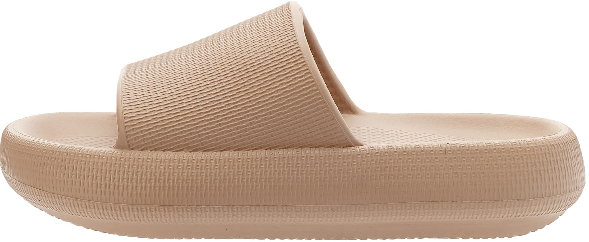 BRONAX Slides for Women and Men Size 9 Pillow Indoor Soft Slippers House Home Shower Bath Garden Spa Sandals Comfy Cushioned Thick Sole 40-41 Brown