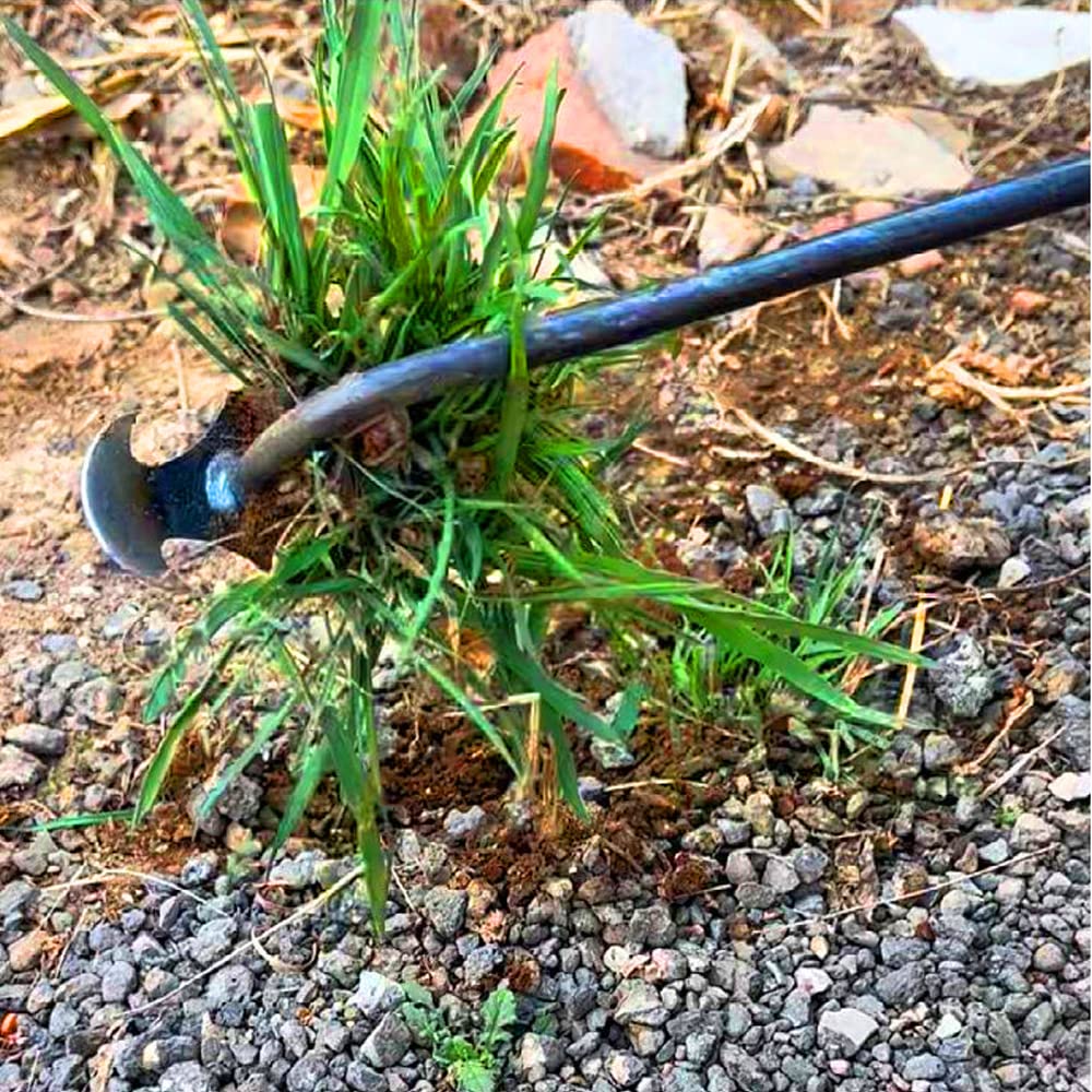 New Weeding Artifact Uprooting Weeding Tool, Upgrade Garden Weed Pulling Tool, Manganese Steel Forged Weed Puller 4 Teeth Dual Purpose Weeder with Handle for Garden Yard Farm (B-Iron Handle)