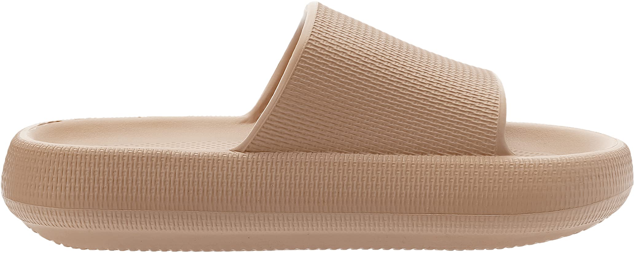 BRONAX Slides for Women and Men Size 9 Pillow Indoor Soft Slippers House Home Shower Bath Garden Spa Sandals Comfy Cushioned Thick Sole 40-41 Brown