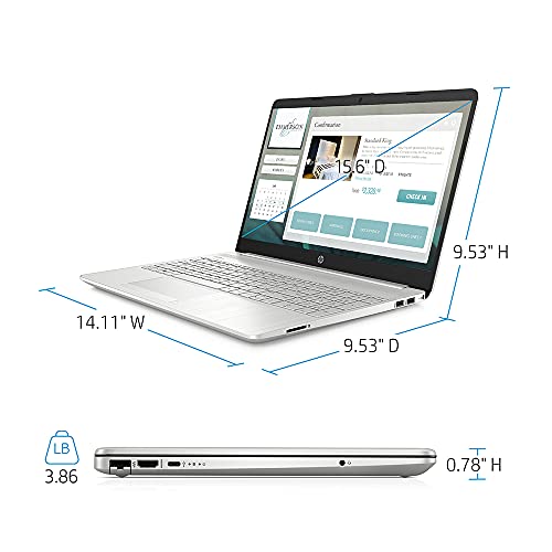 2022 HP 15.6" FHD Laptop Computer, 11th Gen Intel Core i5-1135G7(Beats Intel i7-1065G7), 16GB RAM, 512GB PCIe SSD, Iris X Graphics, HD Webcam, HDMI, Bluetooth, Win11, Silver, 32GB USB Card