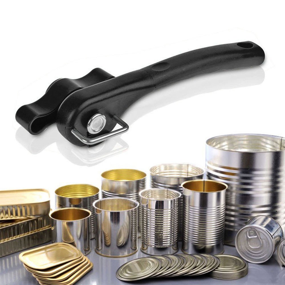 YJYdada New Multifunction Stainless Steel Safety Side Cut Manual Can Tin Opener (Black)