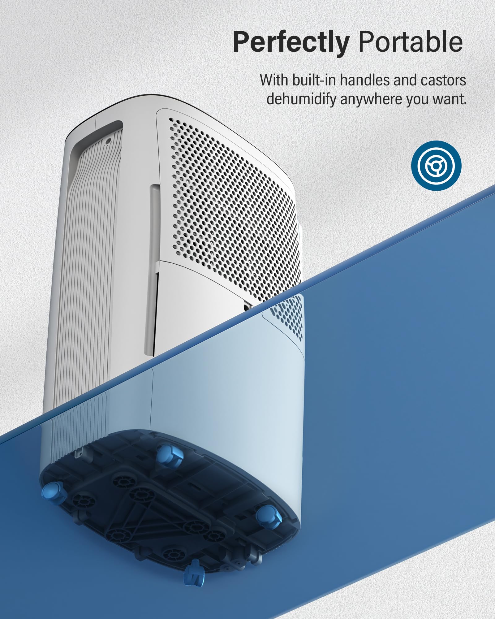 Hansabenne 50-Pints Dehumidifier for Basements - 4500 Sq. Ft. Dehumidifier with Auto or Manual Drainage - Compact Dehumidifier with Intelligent Humidity Control | Auto Defrost | Dry Clothes