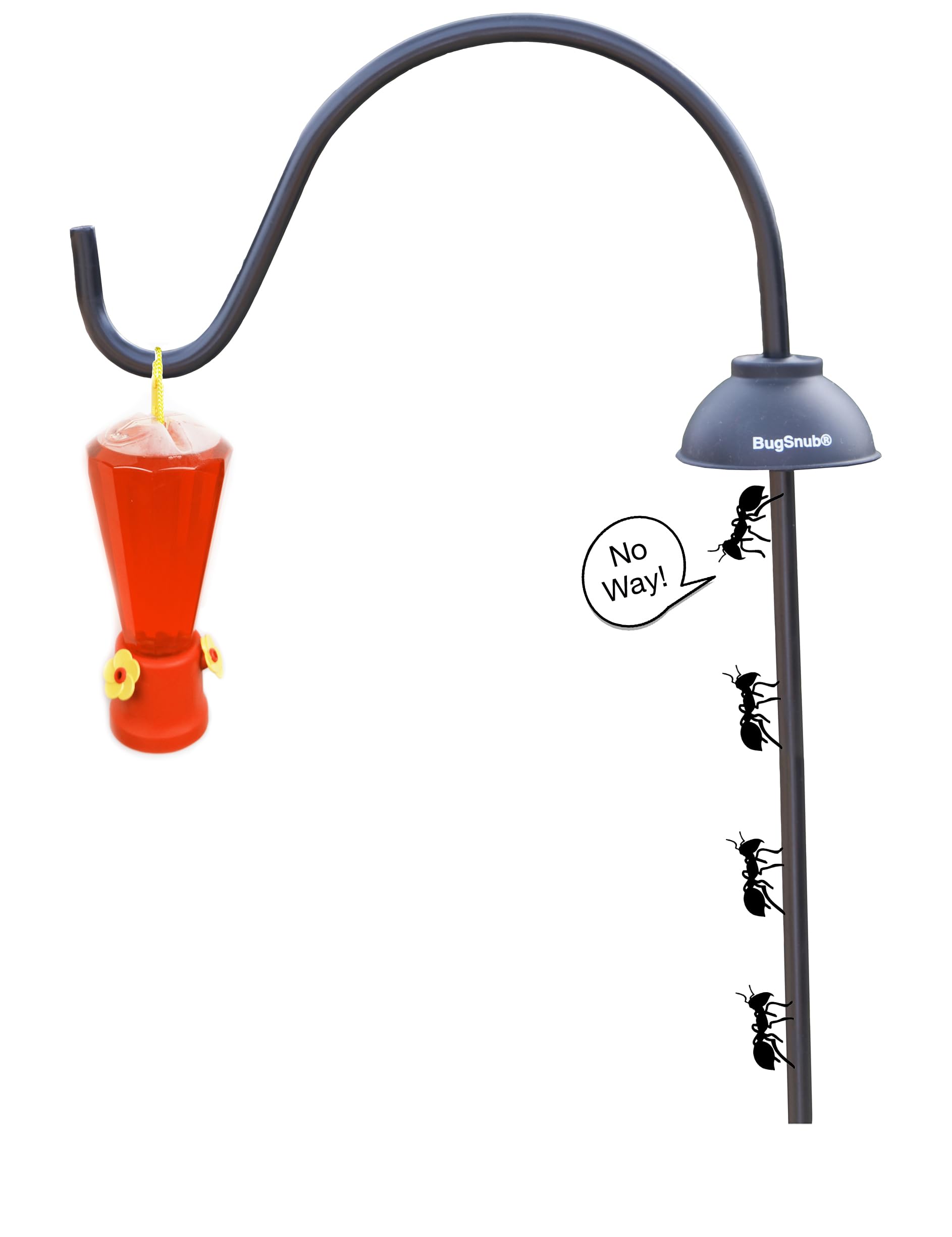 BugSnub Shepherd's Hook Ant Guard (1-Pack) - Hummingbird Moat Free Crawling Insect Protection