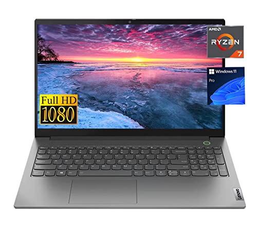 Lenovo 2023 ThinBook 15 15.6" FHD IPS Business Laptop, AMD 8 Cores Ryzen 7 5700U Up to 4.3GHz, 24GB RAM 1TB SSD, Fingerprint, Backlit KB, WiFi 6, Windows 11 Pro +CUE Accessories