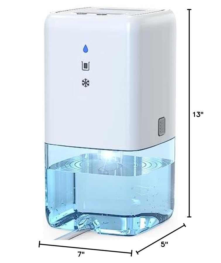 41oz 3300 Cubic Feet（350 Sq.ft）Dehumidifiers for Room, Small Dehumidifier for Home Bathroom with Drain Hose & Defrost,7 Color LED Light Portable Dehumidifiers for Bedroom Closet RV