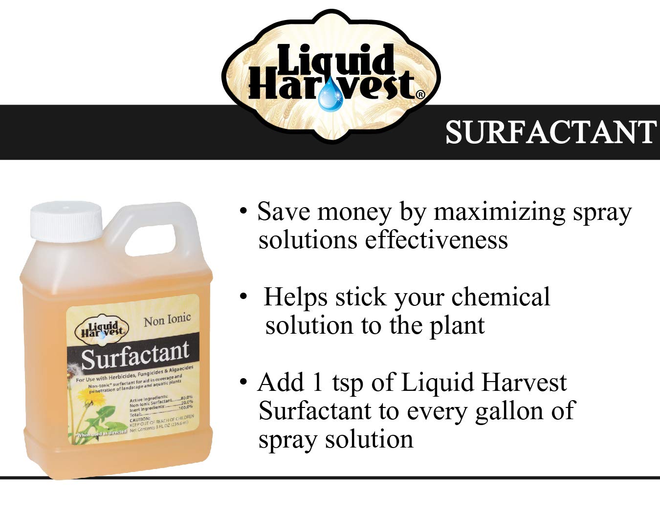 Liquid Harvest Lazer Blue Spray Pattern Indicator 8 oz, Surfactant 8 oz, and Mesotrione 8 oz Bundle for Effective Weed Control