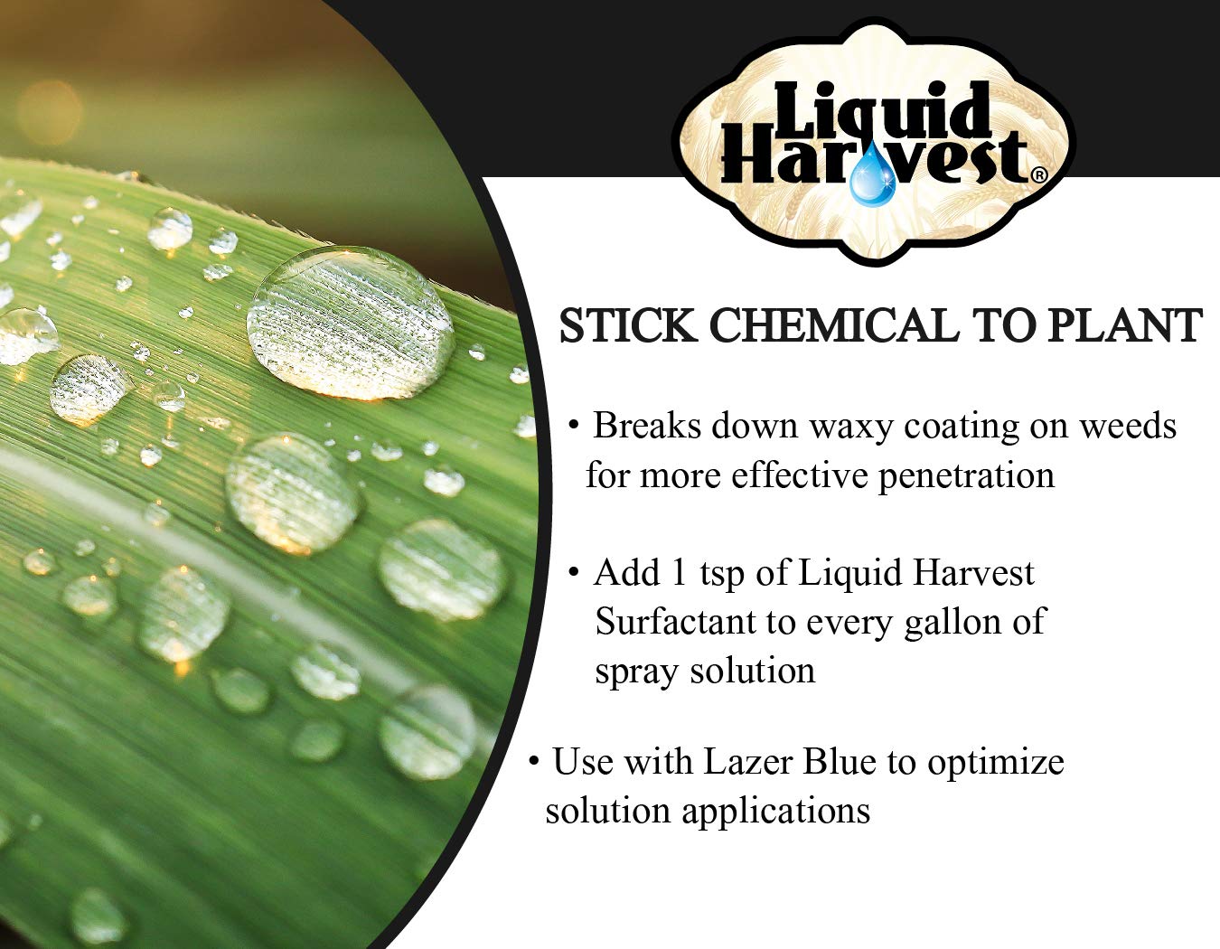 Liquid Harvest Lazer Blue Spray Pattern Indicator 8 oz, Surfactant 8 oz, and Mesotrione 8 oz Bundle for Effective Weed Control