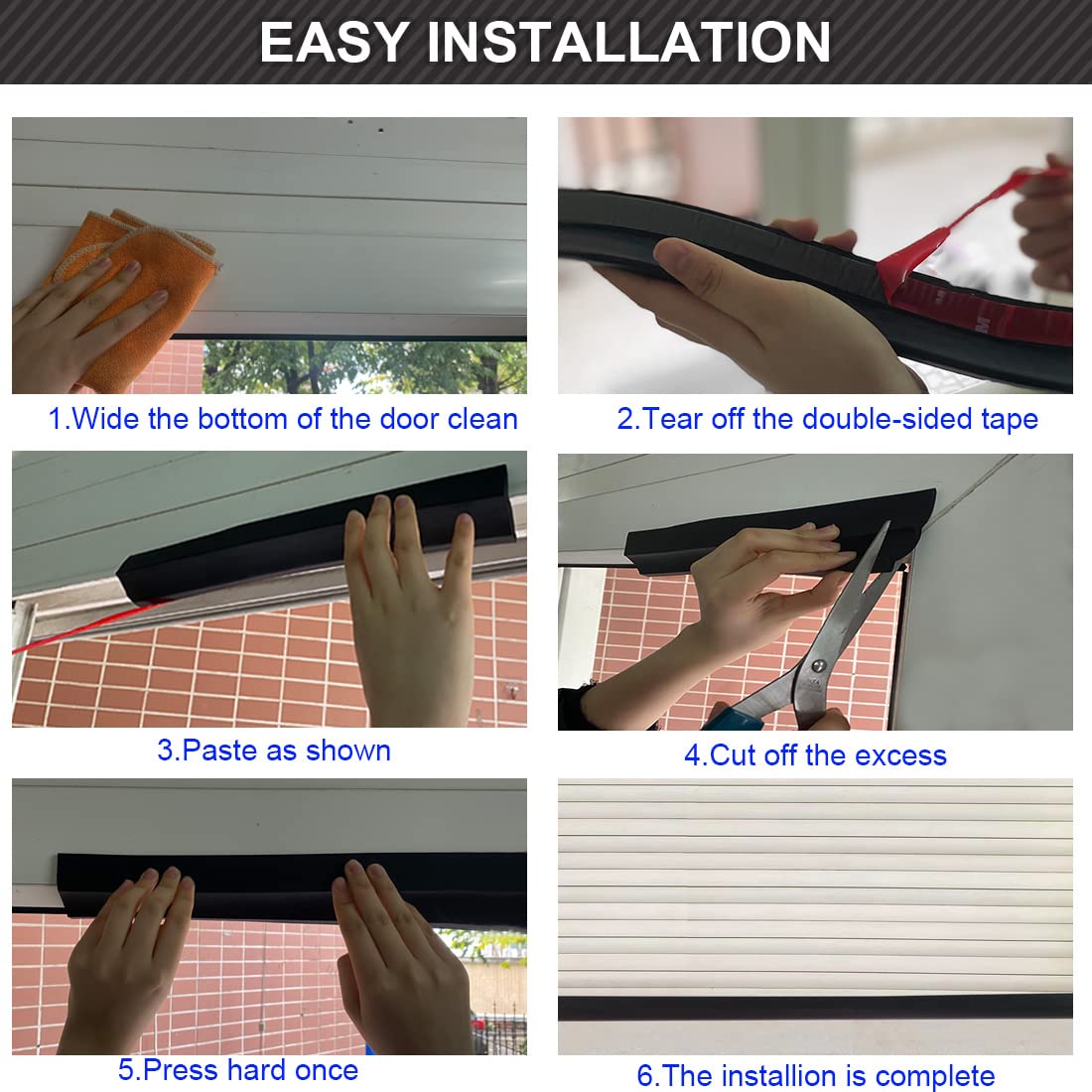 Universal Garage Door Threshold Seals Bottom Rubber Replacement, weatherproofing Garage Door Weather Stripping with Nails (32.8ft)