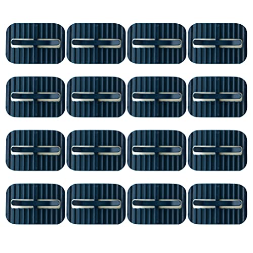 DOITOOL 16pcs Trash Can Clip Waste Basket Garbage Bin Clamp Rubbish Bag Clip Garbage Bag Retainers Anti- Slipping Trash Bag Fixer Blue