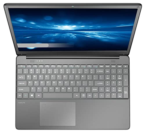 Hugo Tech Mart 15.6" FHD IPS Ultra Slim Laptop, Intel i3-1115G4, 4GB RAM, 128GB SSD, HDMI, Webcam, Fingerprint Reader, Super-Fast WiFi Up to 1300 Mbps, Win 11, Dale Grey (Renewed)