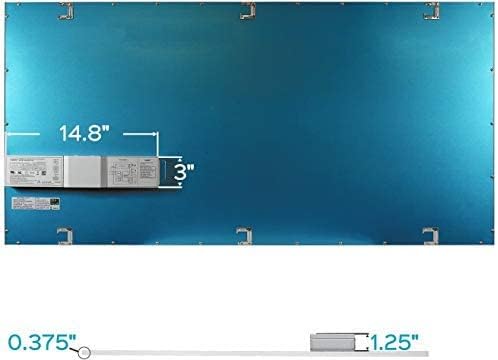 LED ENERGY PLUS 2X4 LED Flat Panel Light with Emergency Battery Backup, 50W 3000K/4000K/5000K, 0-10V Dimmable, 6500 Lumens, LED Drop Ceiling Lights, 100-277V, DLC UL Listed(2Pack)