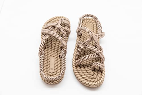 Alpy Rope Shoes | Straw Strap Slide Sandals | Walking Sandals |0 Handmade | Eco-friendly | For women (Mink, us_footwear_size_system, adult, women, numeric, narrow, numeric_6)
