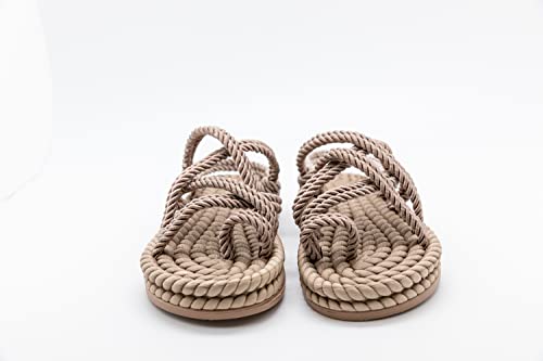 Alpy Rope Shoes | Straw Strap Slide Sandals | Walking Sandals |0 Handmade | Eco-friendly | For women (Mink, us_footwear_size_system, adult, women, numeric, narrow, numeric_6)