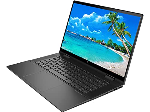 HP 2022 Envy x360 2-in-1 15.6" Touchscreen Laptop, AMD Ryzen 7 5825U, 64GB RAM, 2TB PCIe SSD, AMD Radeon Graphics, True Vision 5MP IR Camera, Backlit Keyboard, Win 11, Black, 32GB USB Card