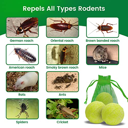SEEKBIT Cockroach Repellent, Natural Roach Repellent, Repels Ant, Spider, Insect Rodent Repellent, Keep Roach Away from Car, Closet, Attic Pack of 8