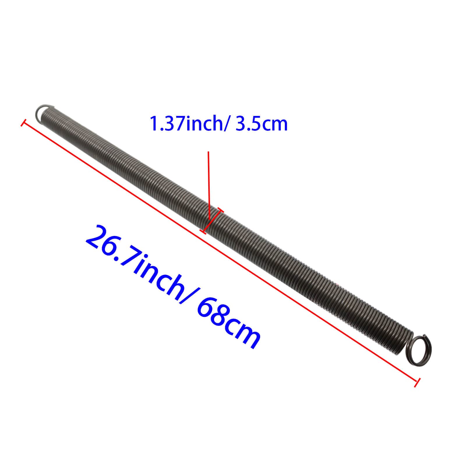 Heavy-Duty Doubled-Looped Garage Door Extension Spring 110 lb. Garage Door Spring Stretch Spring for Replacing Broken, Rusted, Worn Out Spring (2-Pack) (110lb)