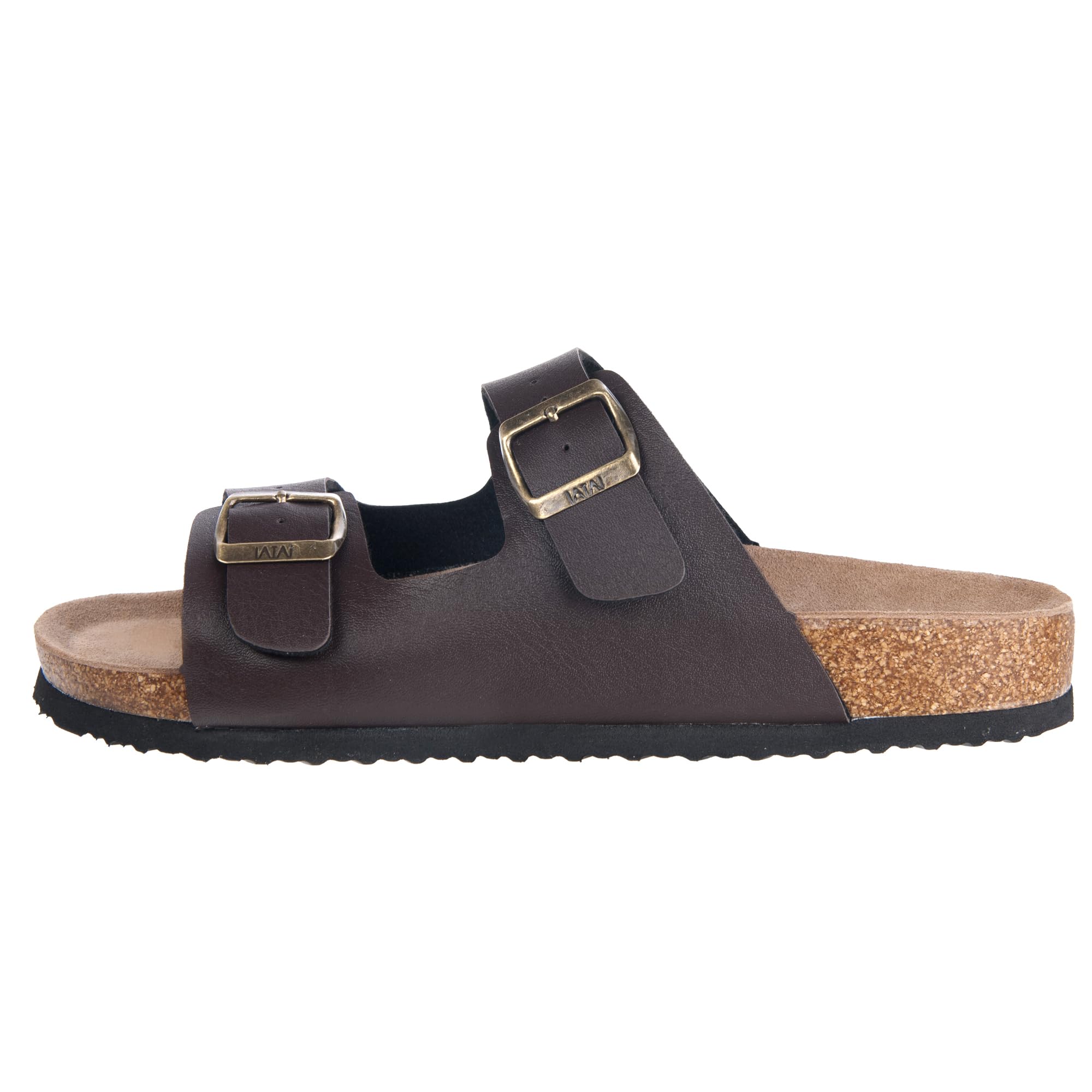 WTW Men's Cork Footbed Sandals Slip on Beach Slide Slipper Shoes with Adjustable Metal Buckle Strap for Men Causal Style