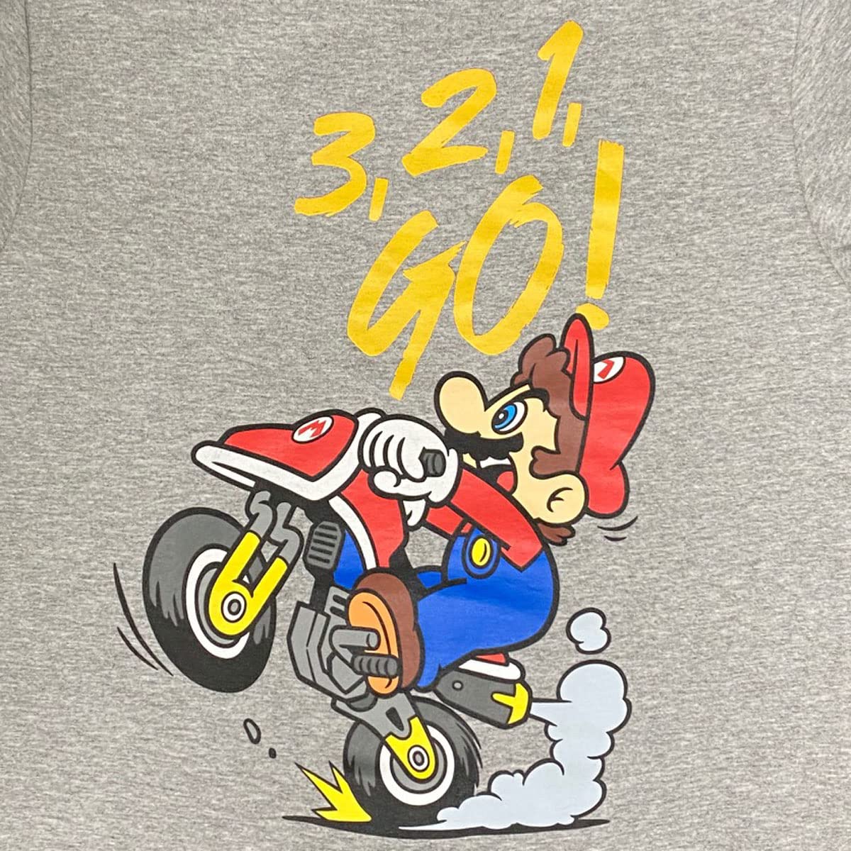 Isaac Morris Mariokart Big Boys Long Sleeve Tee, Grey 10-12 Years