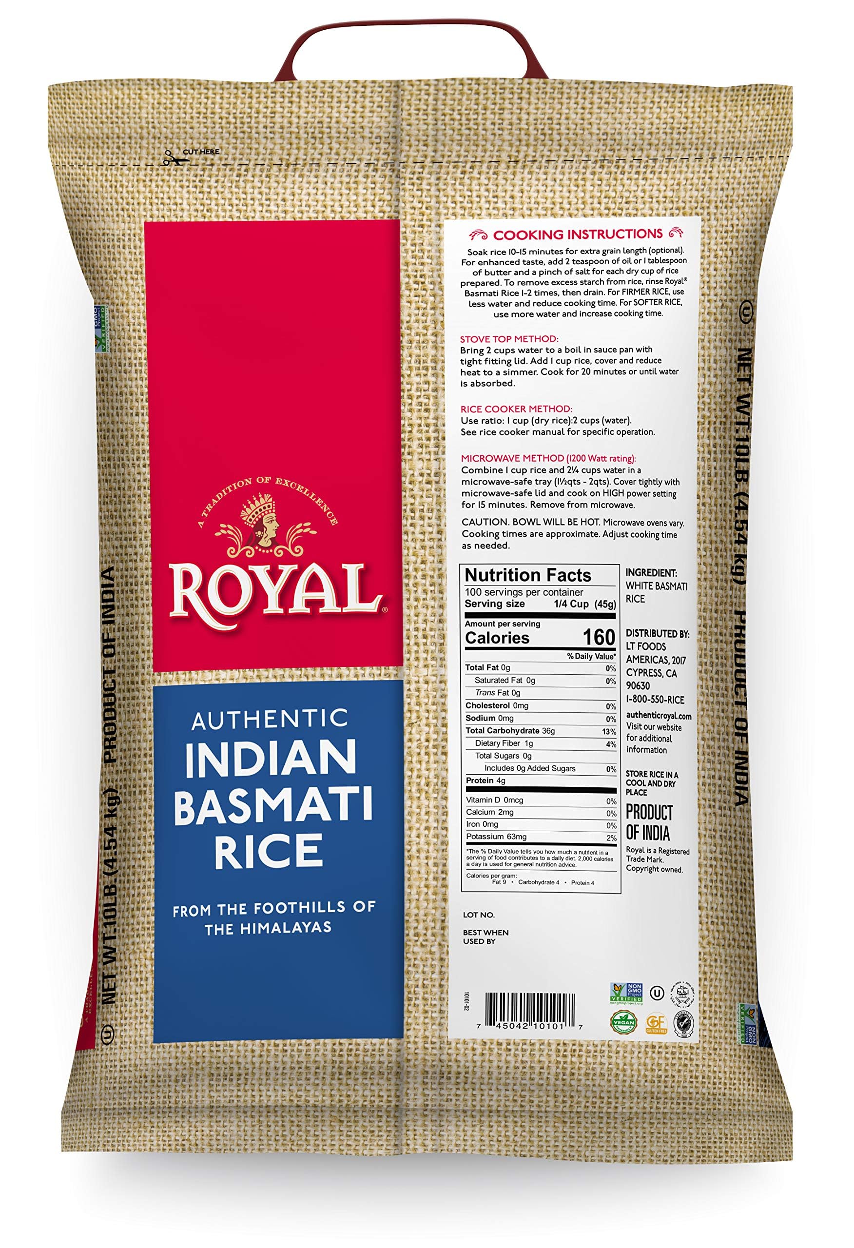 Royal White Basmati Rice, 10lb