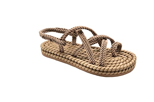 Alpy Rope Shoes | Straw Strap Slide Sandals | Walking Sandals |0 Handmade | Eco-friendly | For women (Mink, us_footwear_size_system, adult, women, numeric, narrow, numeric_6)