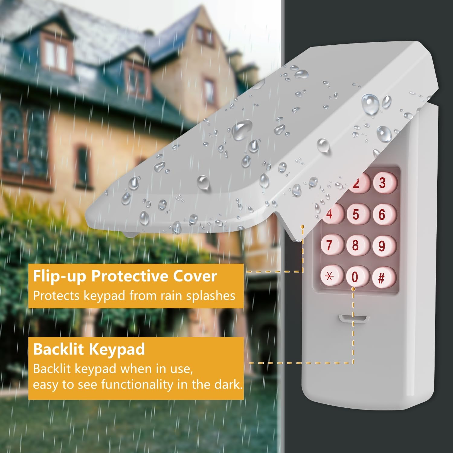 Garage Door Opener Remote Keypad for Liftmaster/Chamberlain/Craftsman Garage Door Opener with Purple Yellow Red Orange Green Learn Button, Wireless Keyless Entry Outside Remote 877LM 878MAX G940EV-P2
