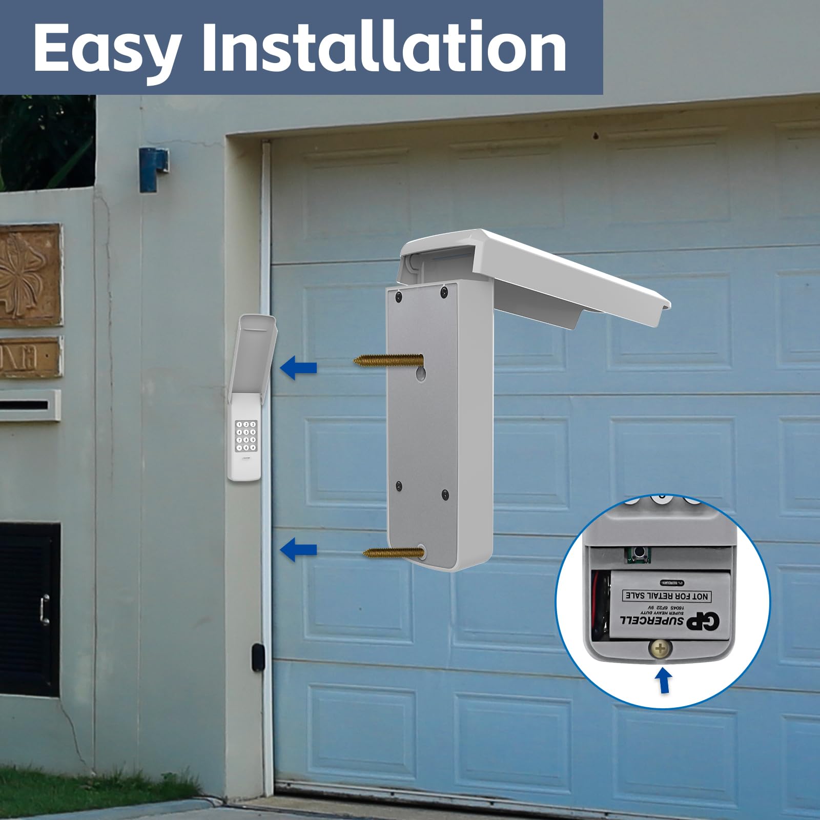 Garage Door Opener Remote Keypad for Liftmaster/Chamberlain/Craftsman Garage Door Opener with Purple Yellow Red Orange Green Learn Button, Wireless Keyless Entry Outside Remote 877LM 878MAX G940EV-P2